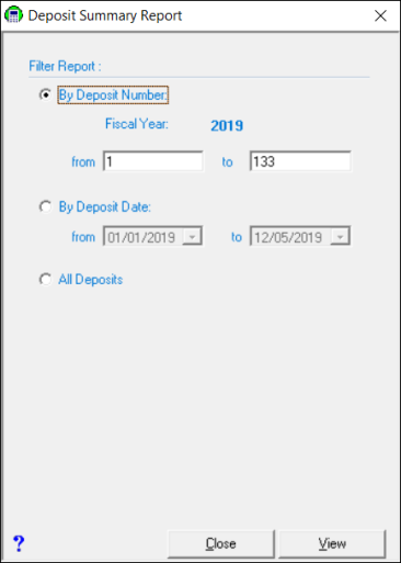 Deposit Summary Report
