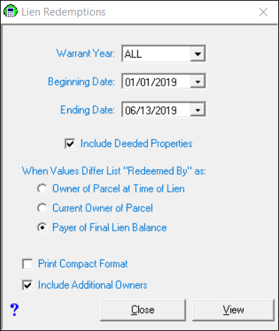Lien Redemption Report
